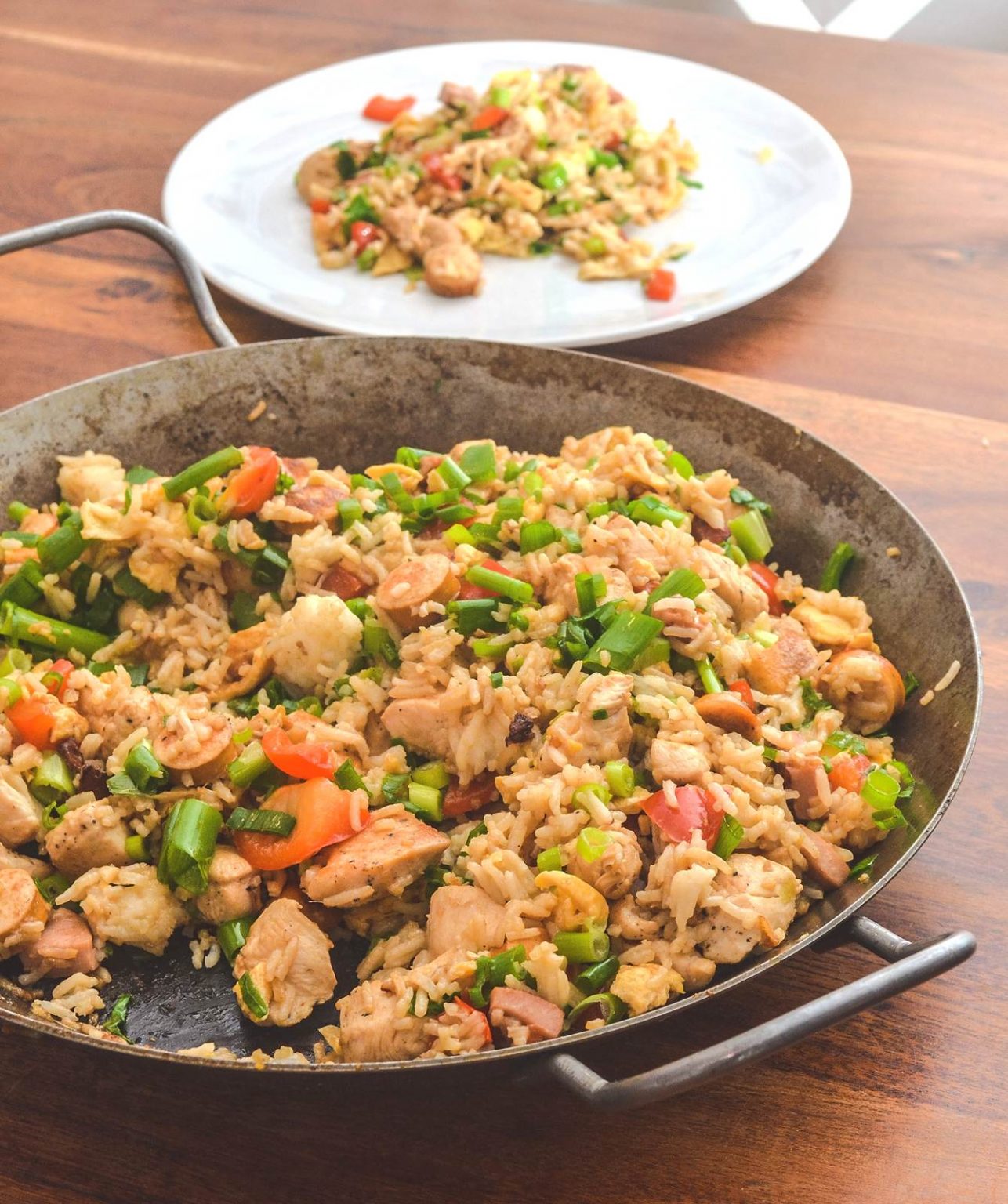 Arroz chaufa de pollo - Gebratener Reis mit Hühnchen - mampfness